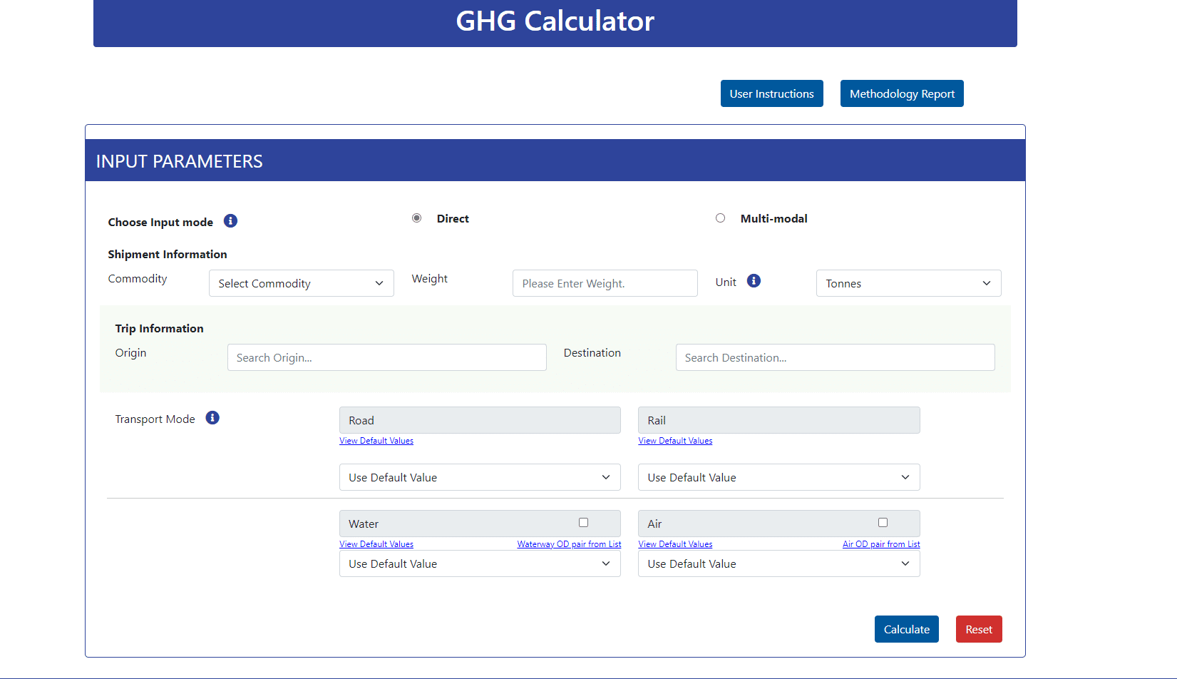 Freight Greenhouse Gas Calculator - Changing Transport